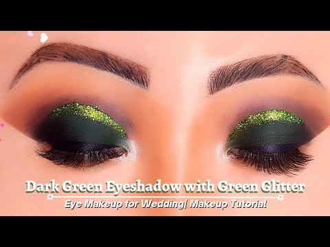 How to: Dark Green Eyeshadow with Green Glitter | Eyemakeup Tutorial ...