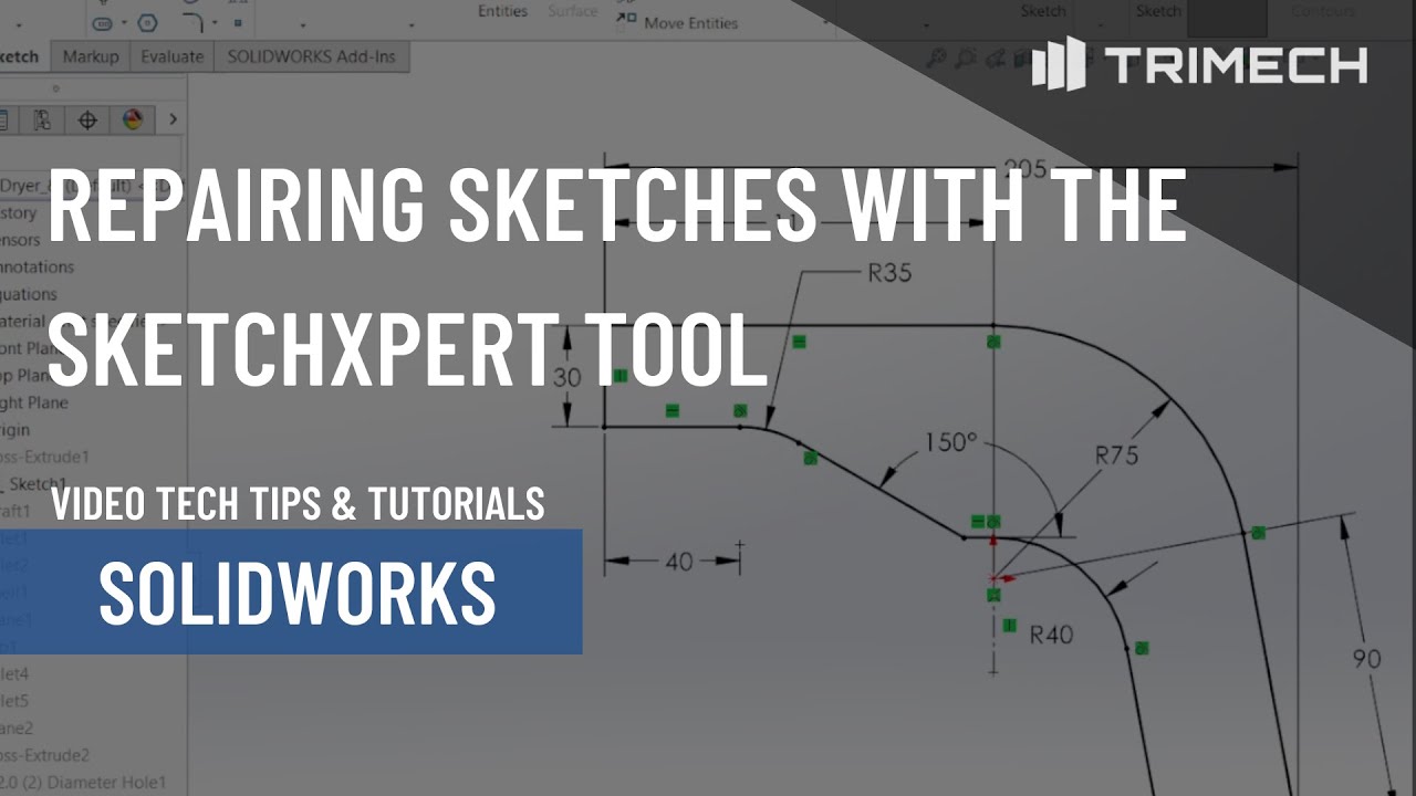 Repairing Sketches in SOLIDWORKS with the SketchXpert Tool - YouTube