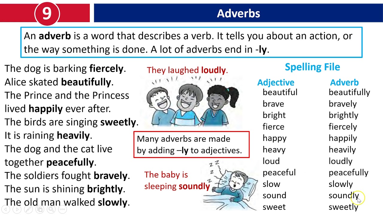 Mesimi 9 Ndajfoljet ne Gjuhen Angleze Adverbs - YouTube