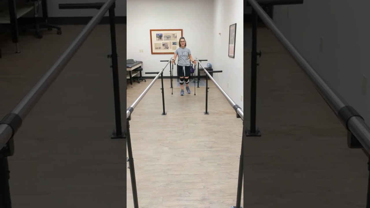 Walking in ExoSym test devices with trekking poles - YouTube