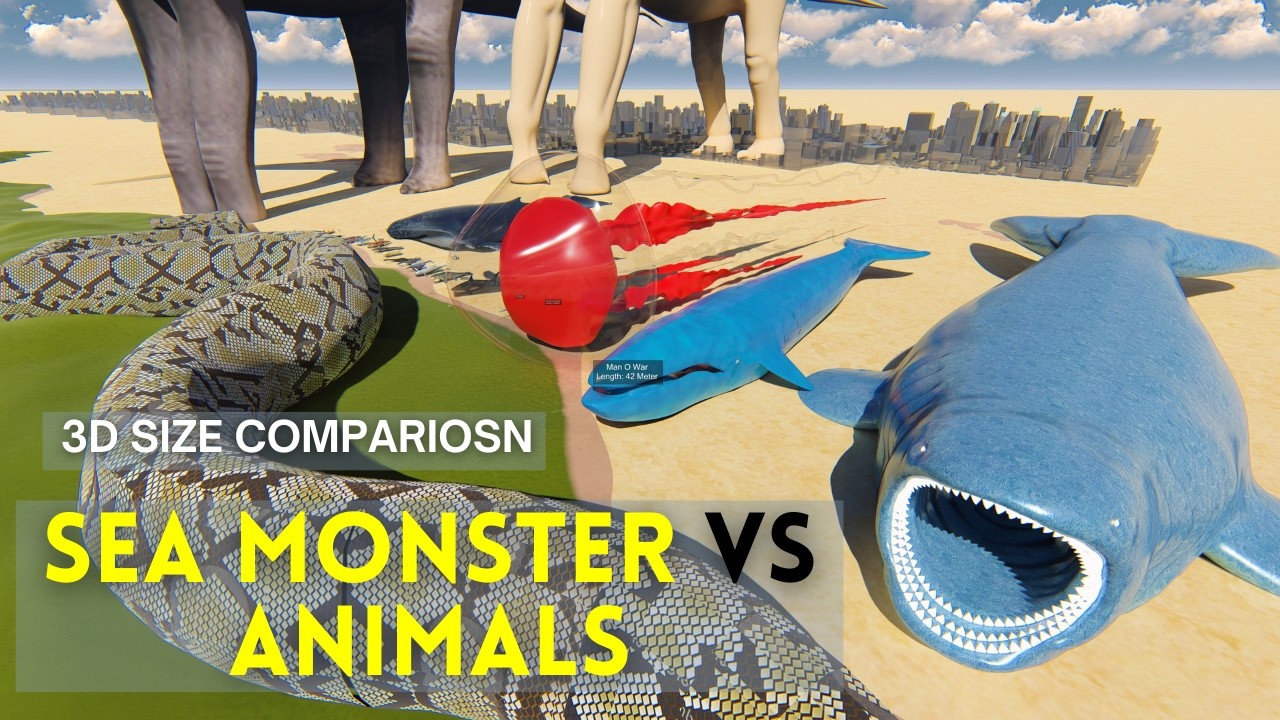 Sea Monsters, Sea Creatures and Animal SIZE COMPARISON 2024 || El Gran ...
