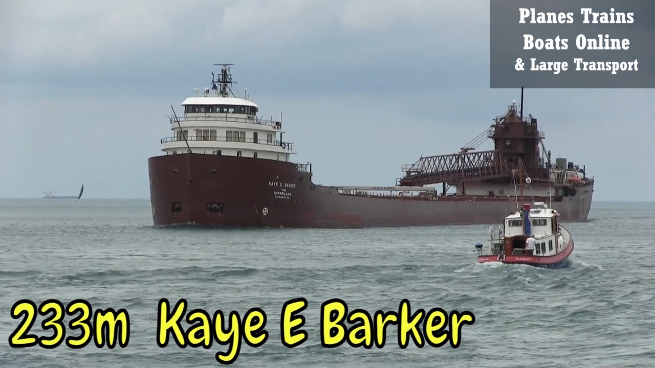 233m Kaye E Barker Cargo Ship In St Clair River From Lake Huron - YouTube