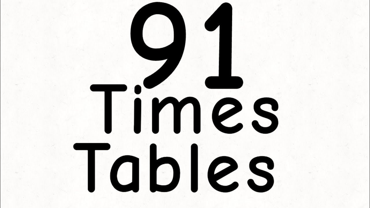 91 Times Tables - YouTube