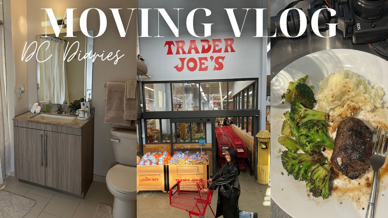MOVING VLOG EP.2 | Trader Joe's Finds, Bathroom Makeover, & Cooking in ...
