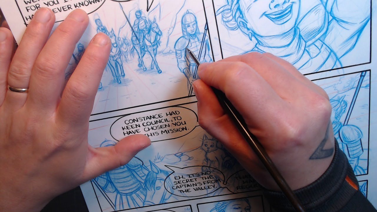 Comic Inking: Age of Night, Chapter 28, Page 17 (Part 5) - YouTube