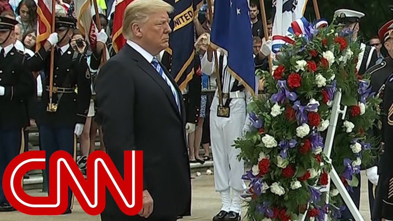 President Trump lays wreath at Tomb of the Unknown Soldier - YouTube