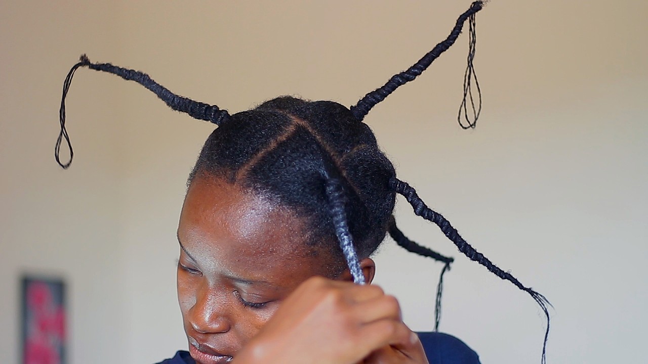 African Threading on Natural Hair Tutorial for Beginners - YouTube