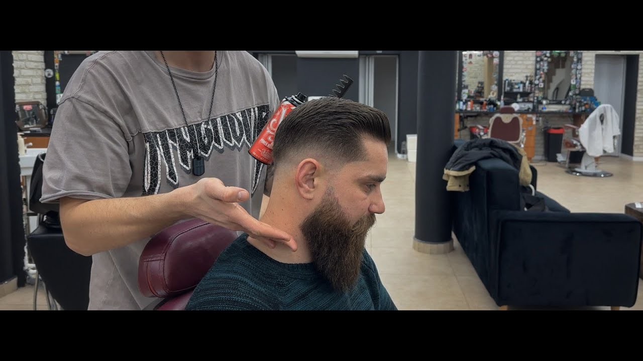 True Gents Haircut | Big Beard Trim | Classy Style - YouTube