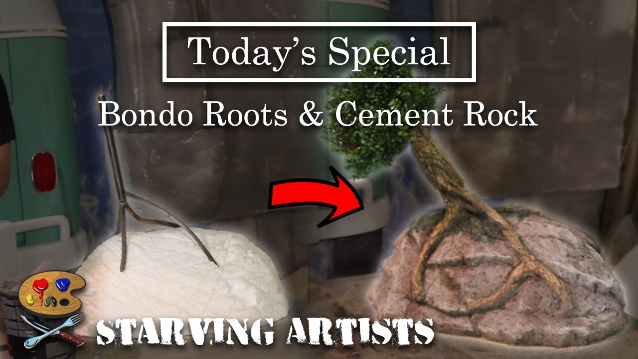How to Make Bondo Roots and Cement Rock || Starving Artists Today's ...