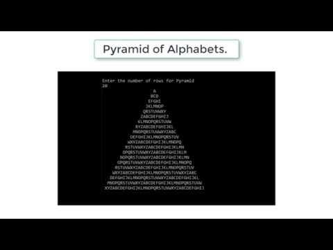 C Program To Draw Pyramid of Alphabets, using While Loop - YouTube