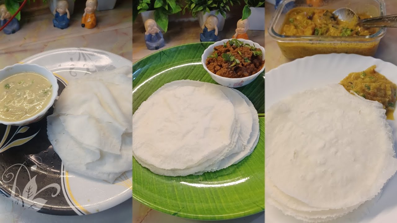 Pathiri with Minced/Keema beef Curry|Pathiri with veg curry #Beef curry ...