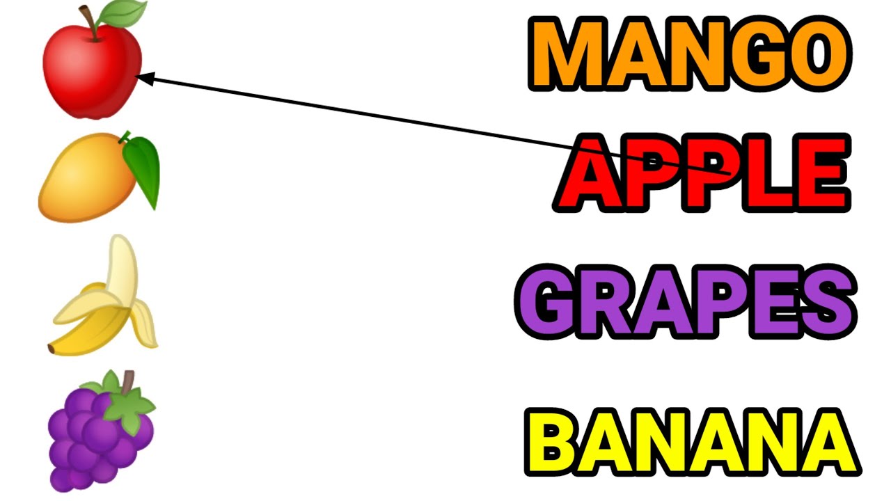 fruits matching|fruits name for kids| fruits name| fruits name in ...