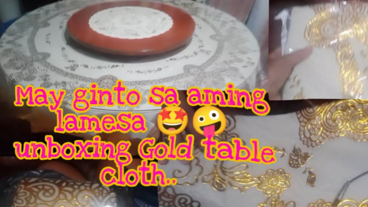 May ginto ang aming lamesa.😂.unboxing Gold table cloth. - YouTube