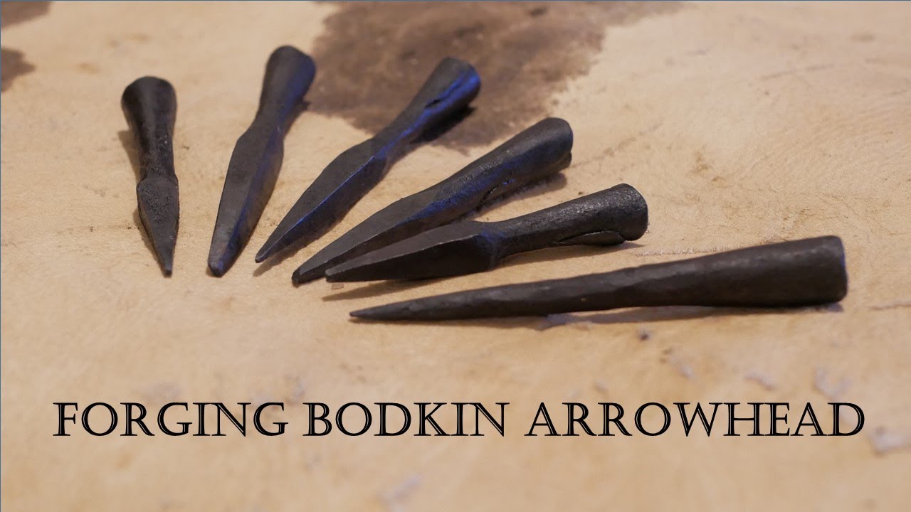 BLACKSMITHING. Forging medieval bodkin arrowhead. - YouTube