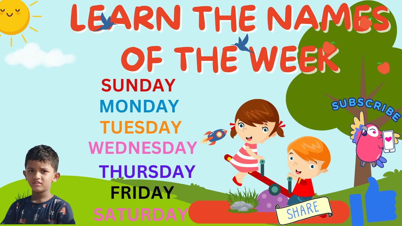 LEARNING THE DAYS OF THE WEEK - YouTube