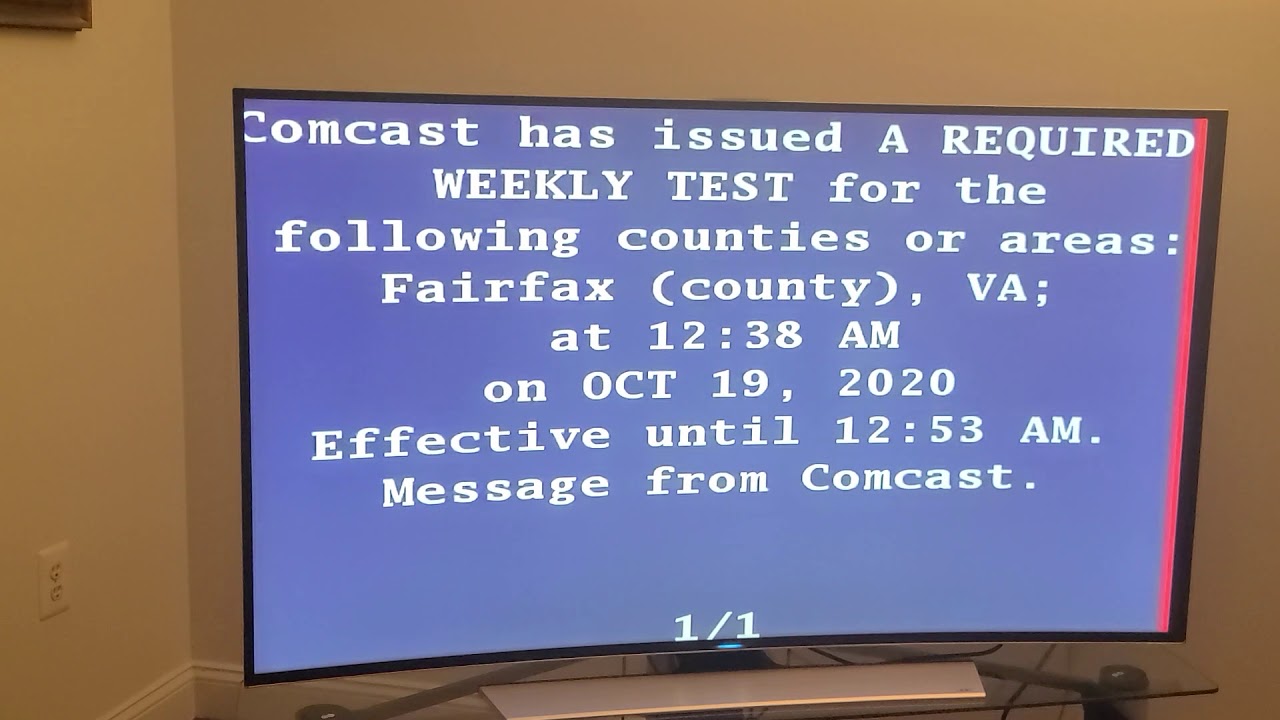 Fairfax County Comcast EAS Test Screen - YouTube