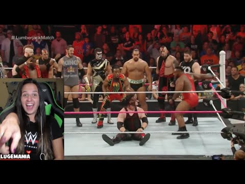 WWE Raw 10/12/15 Kane vs Seth Rollins LumberJack Match - YouTube