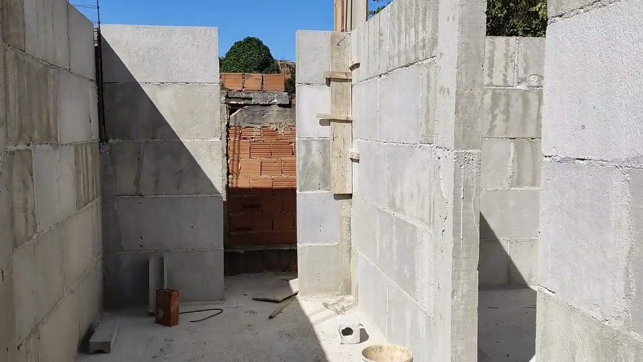 Projeto em andamento de 12 kitnets com alvenaria bloco leve, tour pela ...