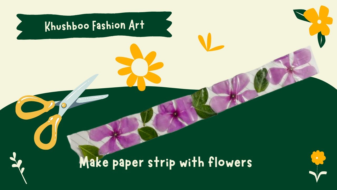 How to make paper strip with flowers || #craft #flowers - YouTube