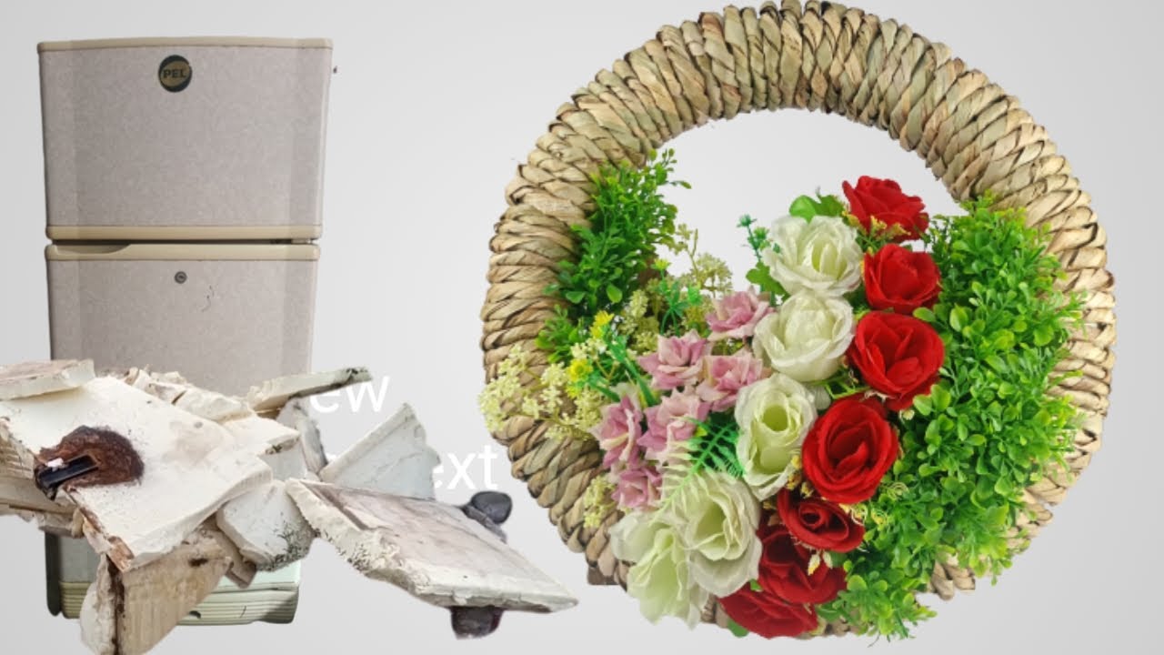 MAKE A BEAUTIFUL DECORATION PIECE WITH FOAM, FLOWERS & ROPE - YouTube