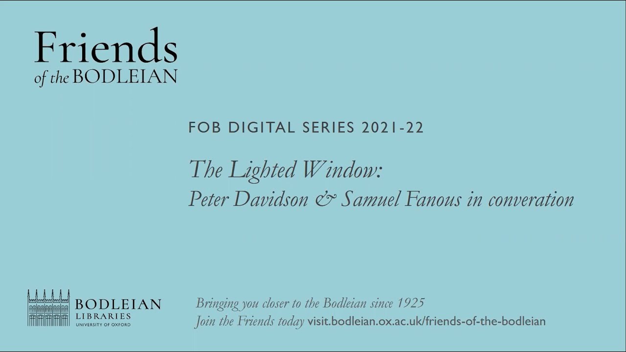 The Lighted Window // Peter Davidson & Samuel Fanous in conversation ...