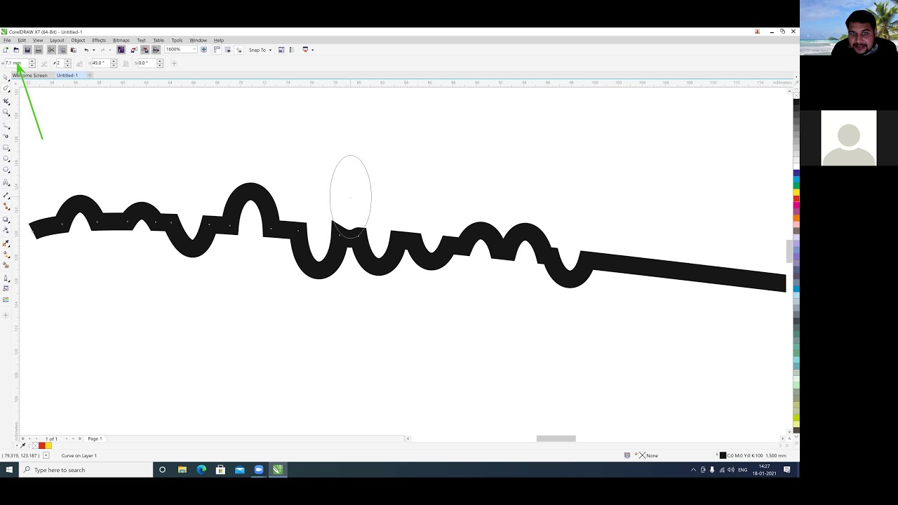 Use the Rough Brush tool to smudge the outline of a single curved ...