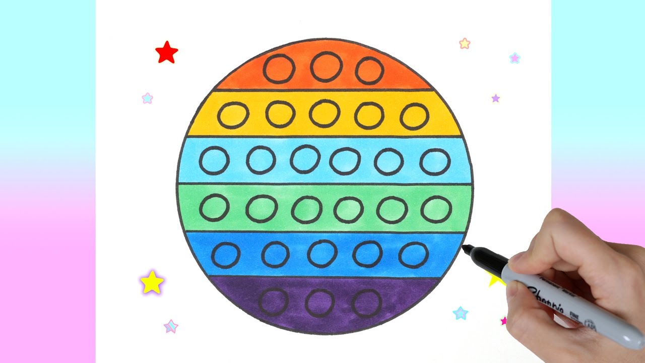 How to Draw a Pop It l Fidget Toy 동그라미 팝잇 그리기 - YouTube