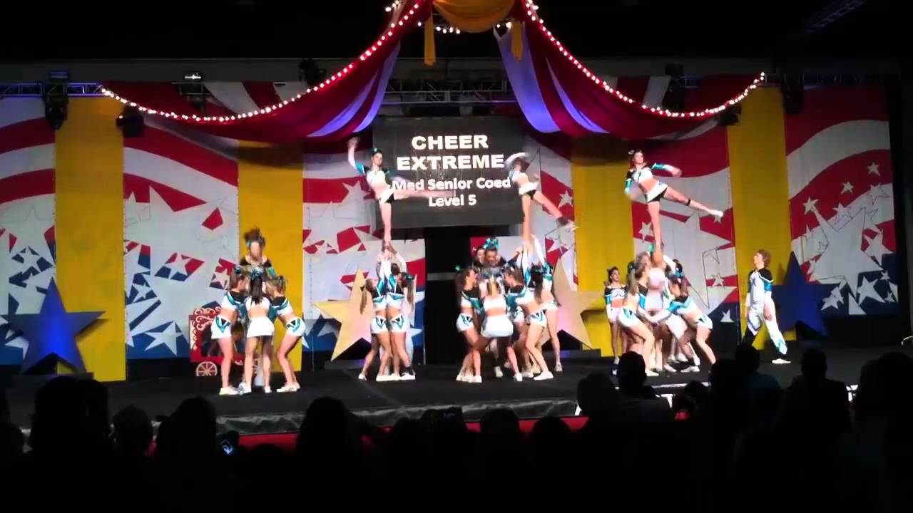 Cheer Extreme Medium Coed BUTBT Day 1 - YouTube