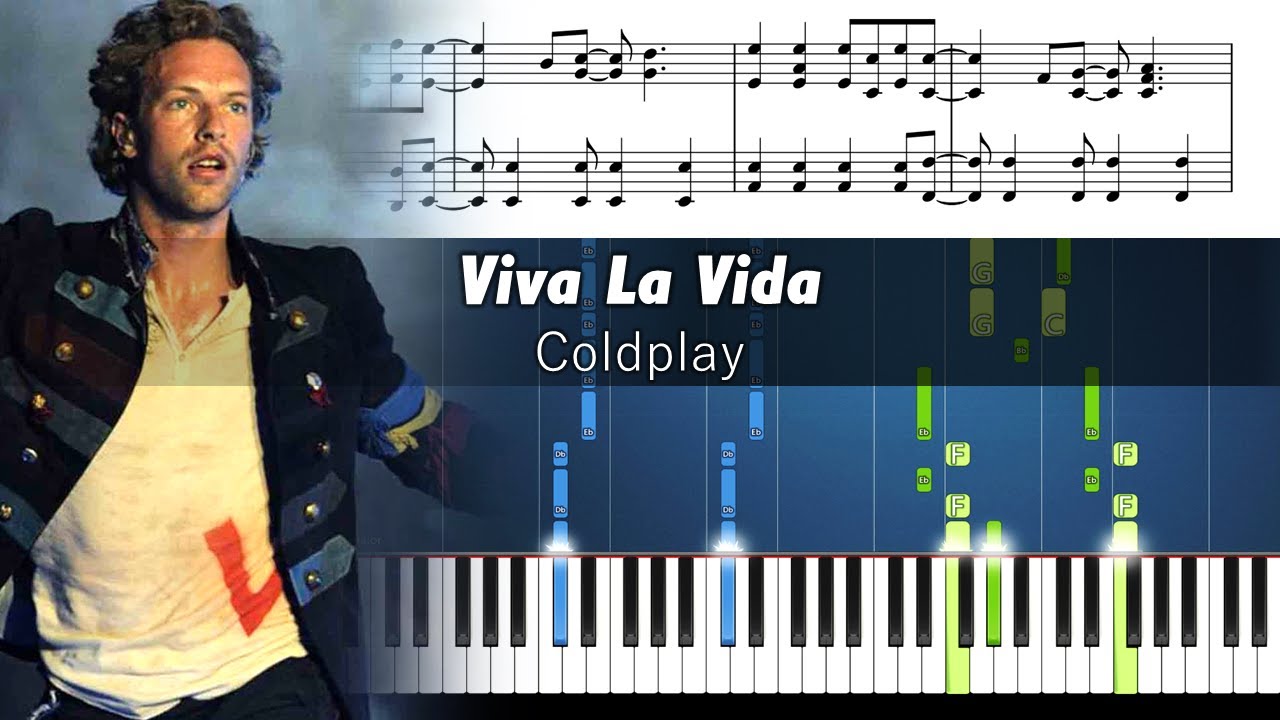 Coldplay - Viva La Vida - Piano Tutorial with Sheet Music - YouTube