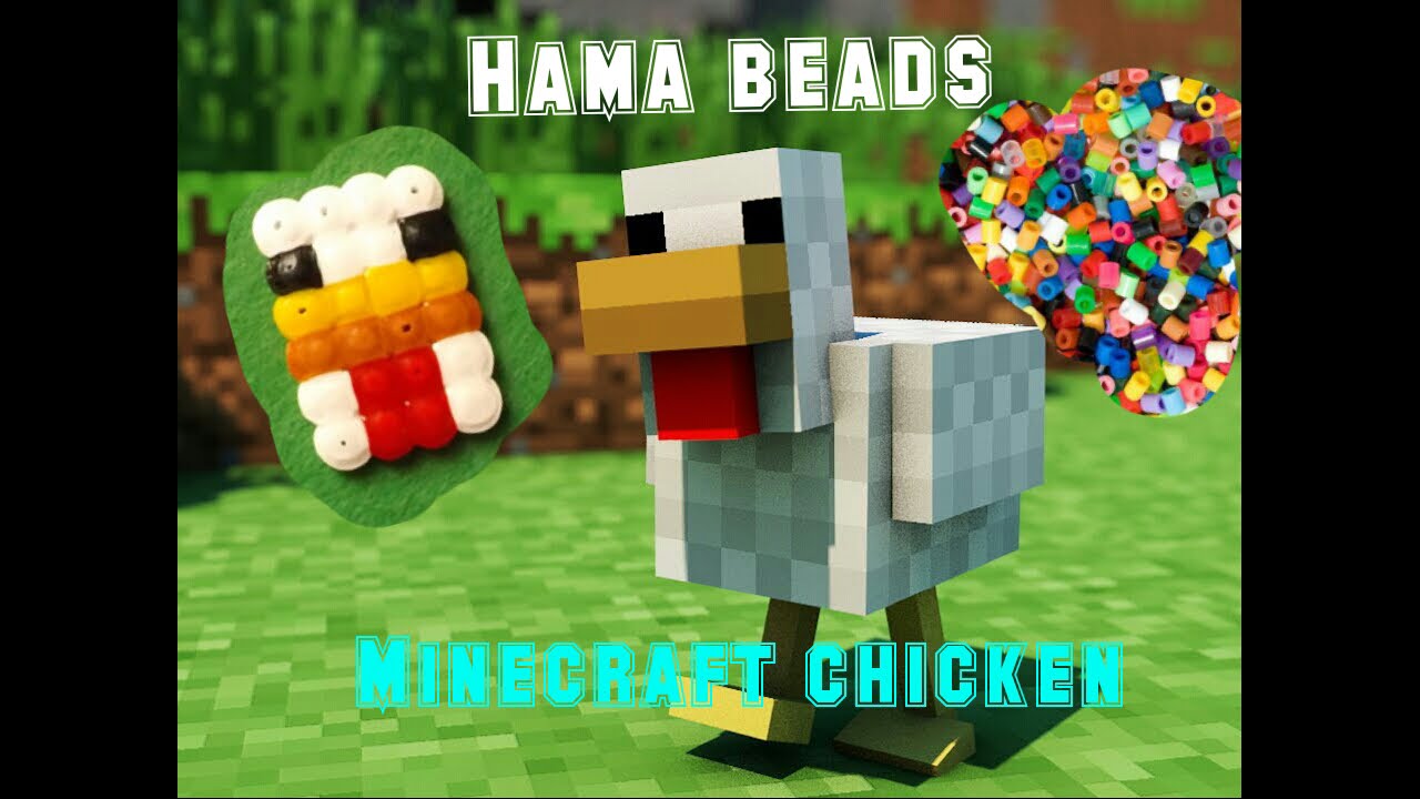 Hama beads minecraft chicken - YouTube