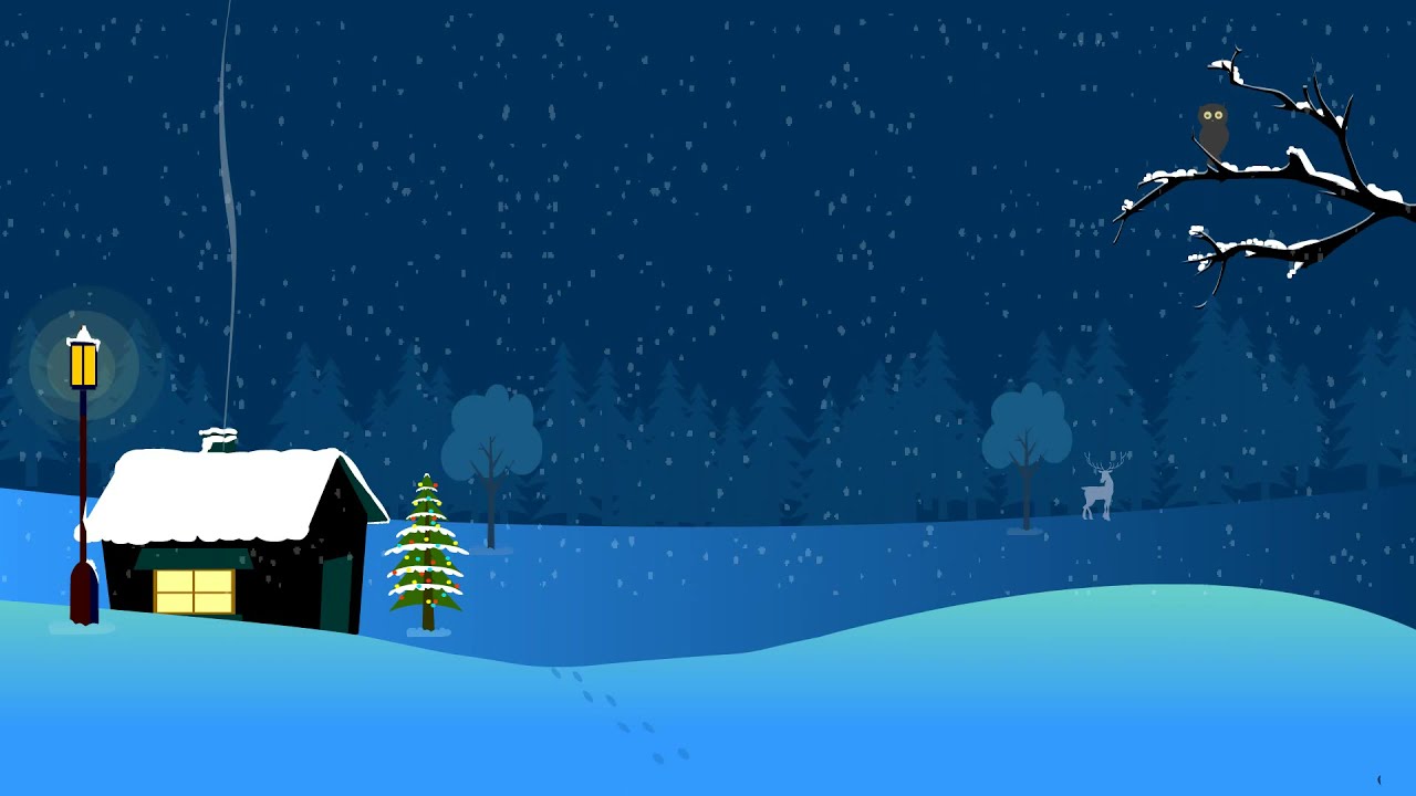 House in winter landscape| SNOW fall night | cartoon Background ...