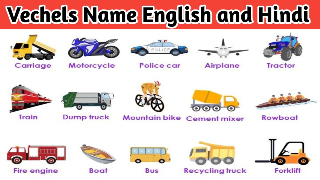 Vehicle Names | Types of Vehicles in English | Vehicles Vocabulary ...
