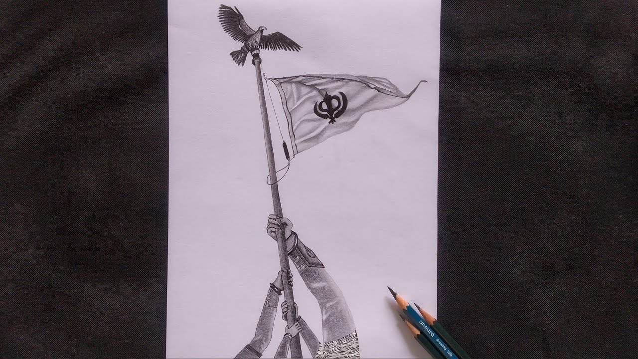 Nishan Sahib drawing - YouTube