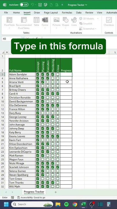 Progress Tracker in Excel‼️ #excel - YouTube