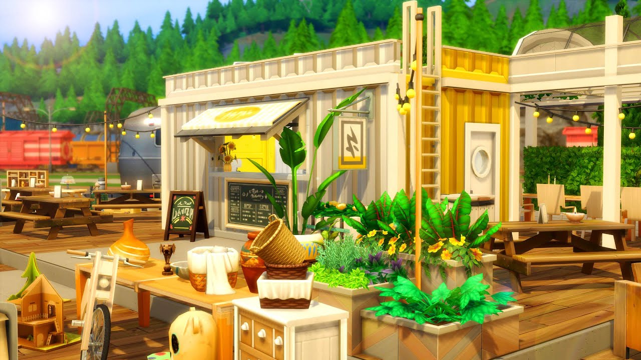 ECO POP-UP MARKET 🌿 // Sims 4 Speed Build - YouTube