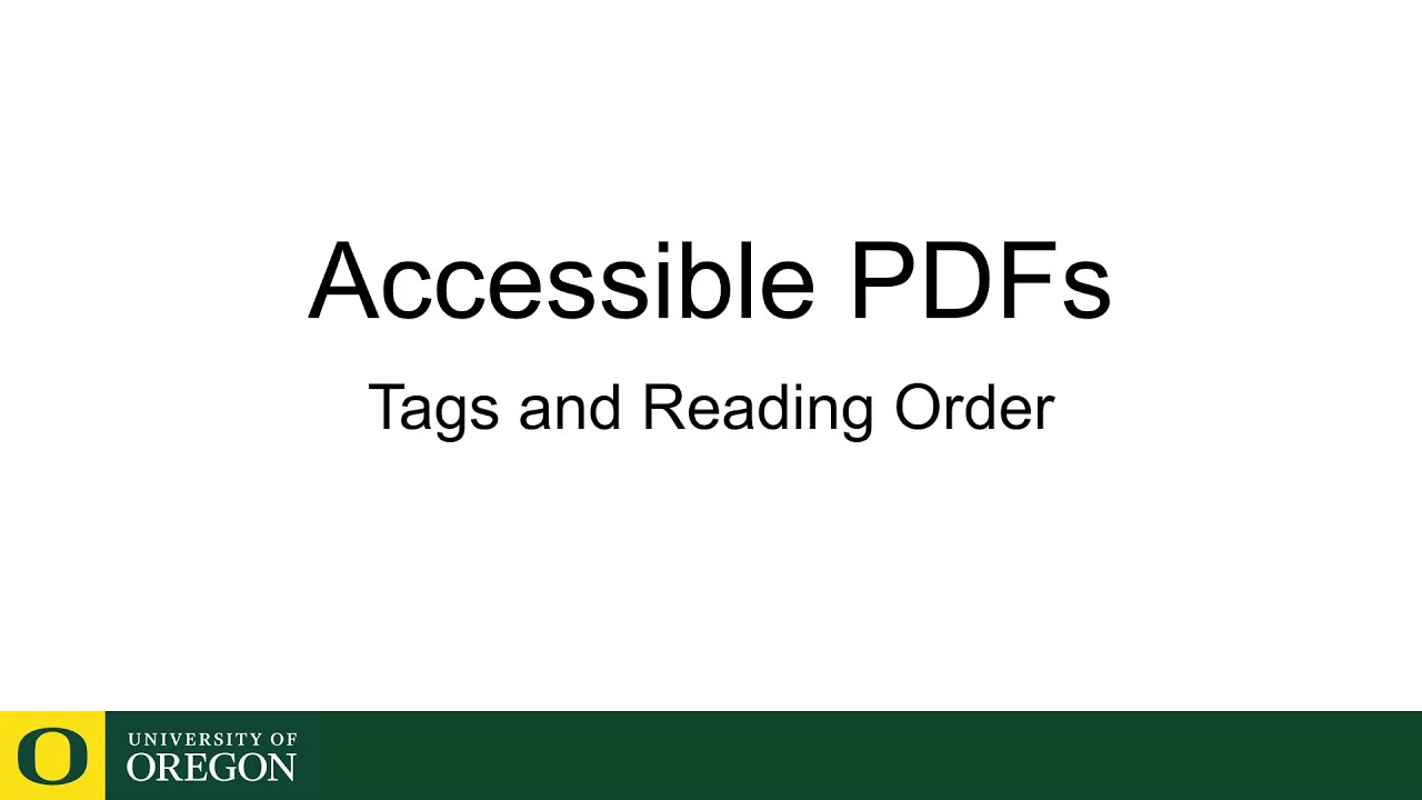 PDF Tagging and Reading Order - YouTube