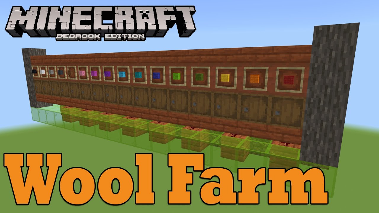 Wool Farm Tutorial 1.16 Bedrock Edition. Self Sorting Wool Farm, all ...