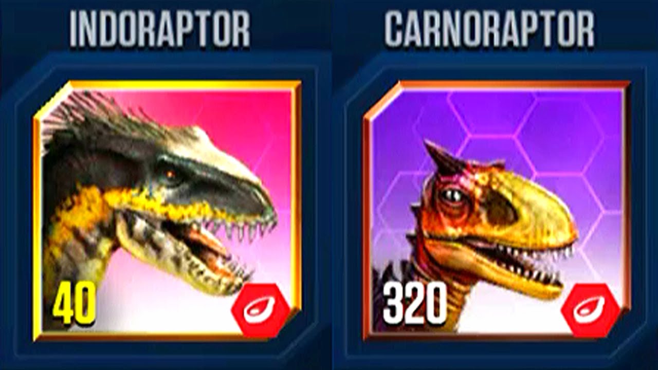 Indoraptor Vs Carnoraptor Jurassic World The Game Youtube