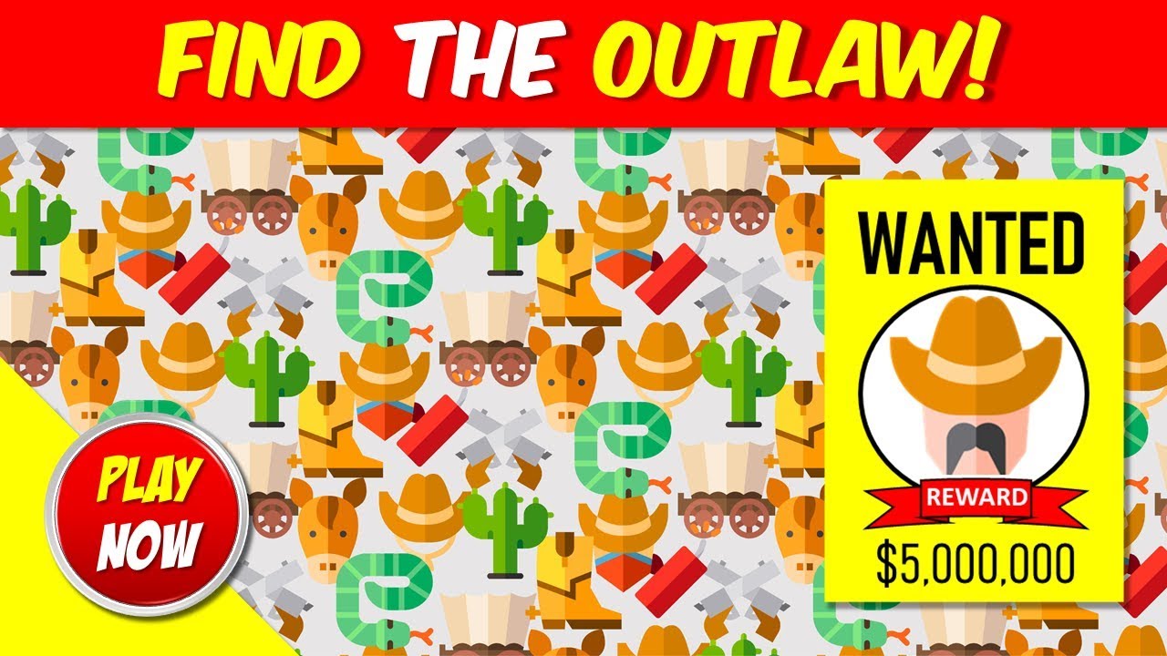 😋 FIND THE OUTLAW! | Emoji Find the Difference Emoji Puzzles / Variety ...