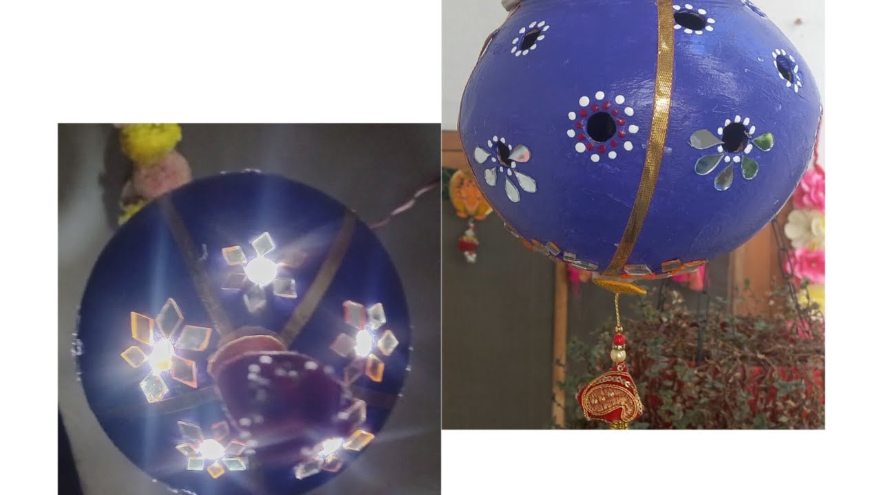 unique matki decoration idea| diy matki lamp| easy decor for festivals ...