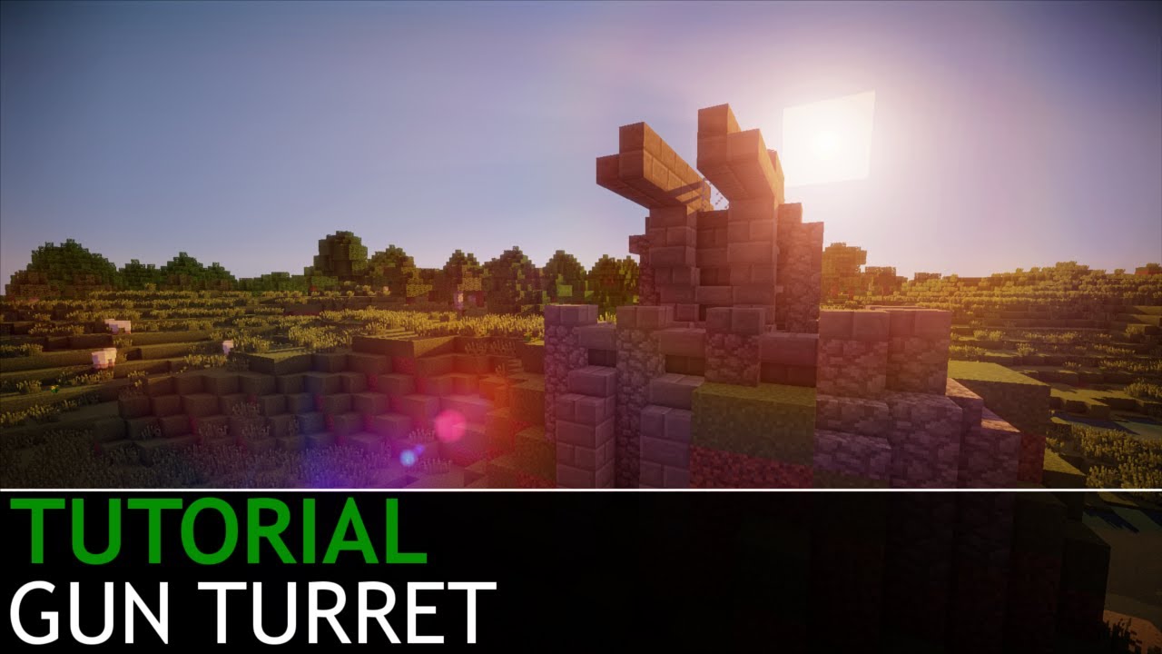 Minecraft - How to Build a Gun Turret - YouTube