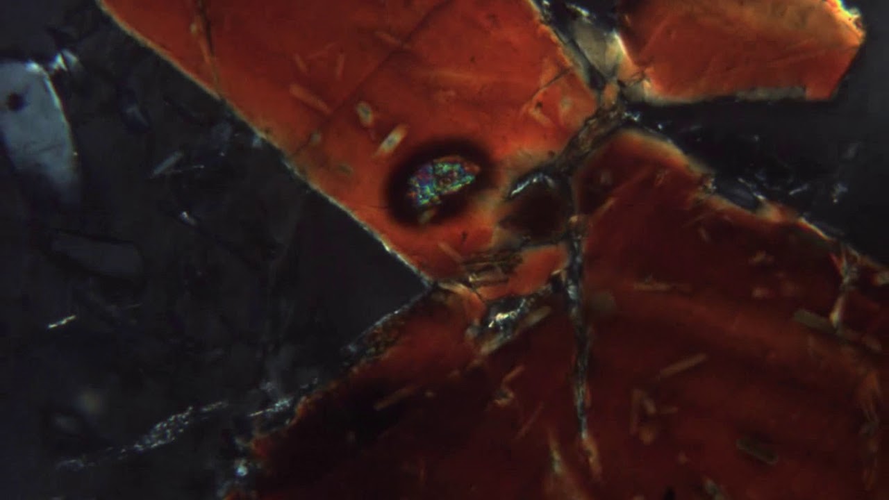 Zircon dans biotite au microscope polarisant (LPA) - YouTube