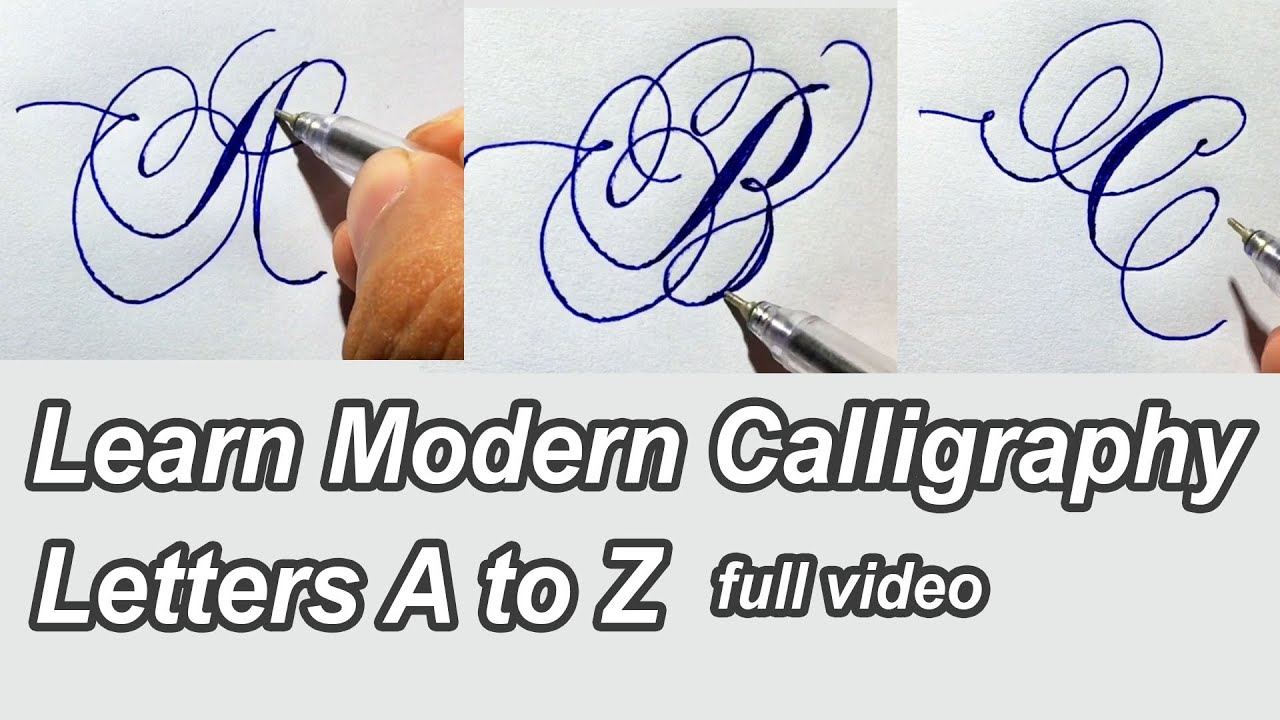 Learn Copperplate Calligraphy Letters A to Z with simple ball pen ...