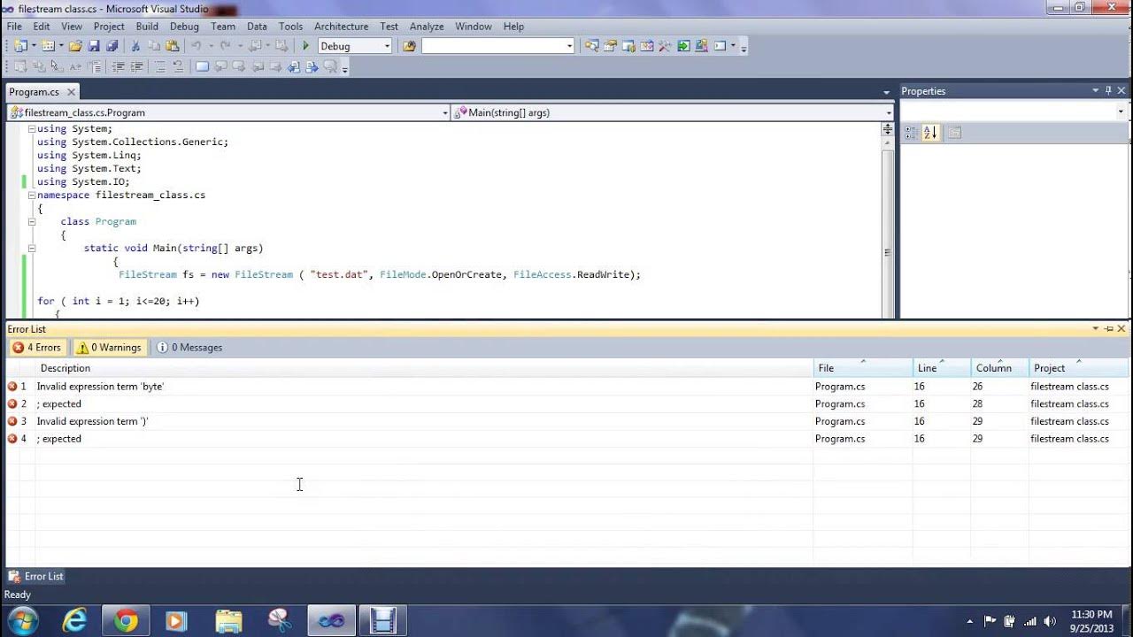 how to implement File IO using FileStream Class C# - YouTube