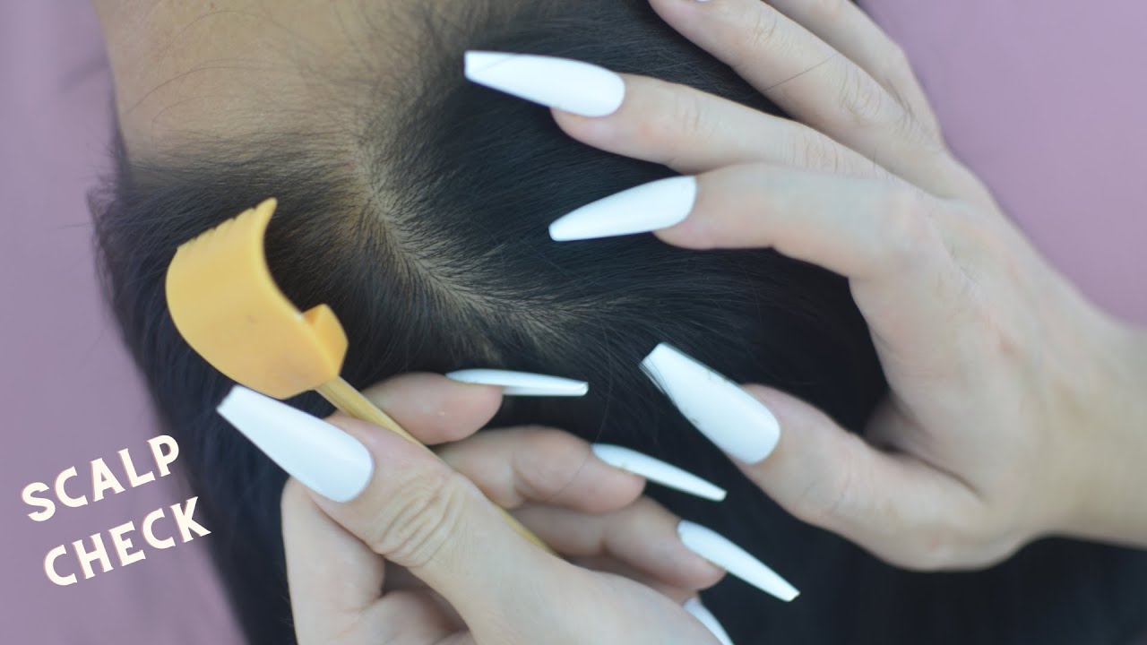 ASMR Scalp Check Real Person, Relaxing Scalp Massage, Scalp Scratching ...