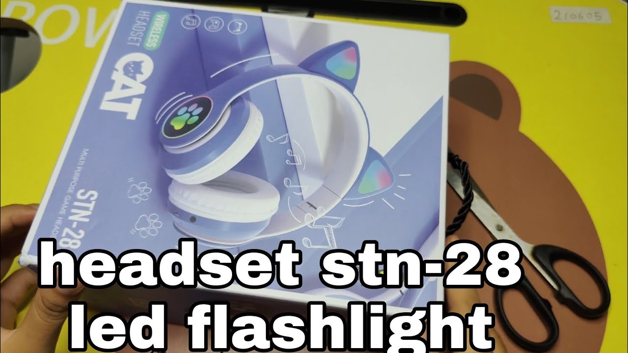 unboxing headset led flashlight lucu buat anak anak - YouTube