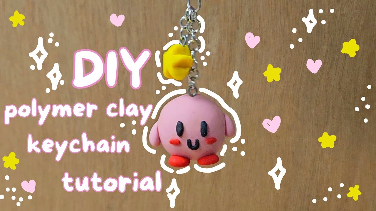DIY Polymer clay keychain tutorial (Kirby) - YouTube
