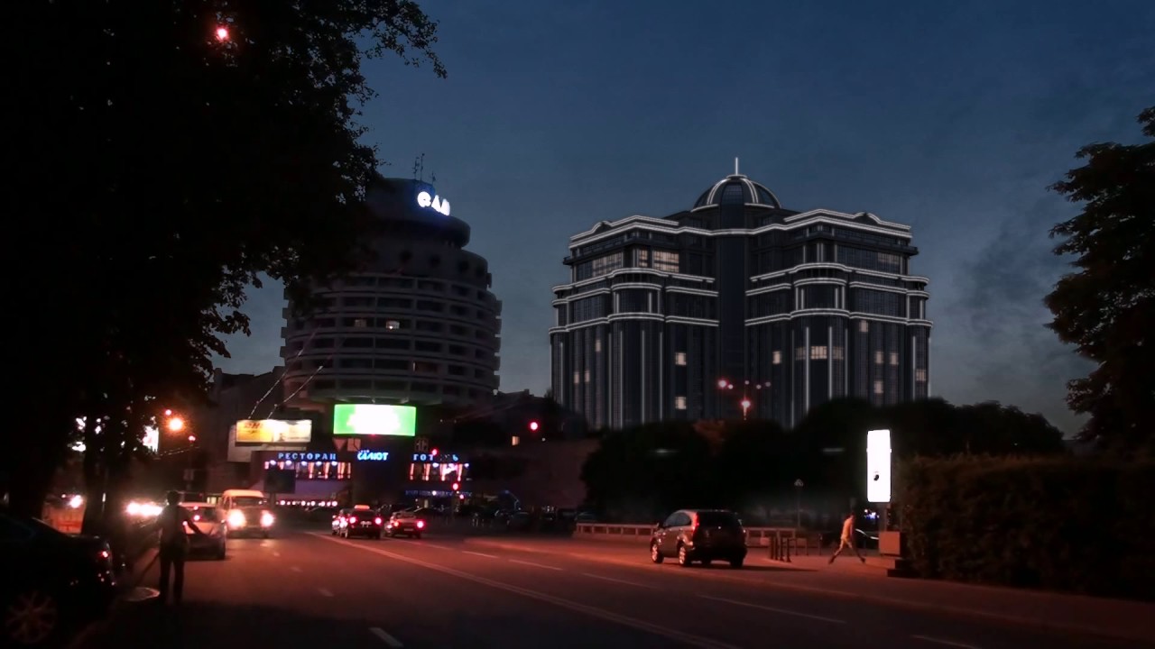 Night LED animation lighting of building - YouTube