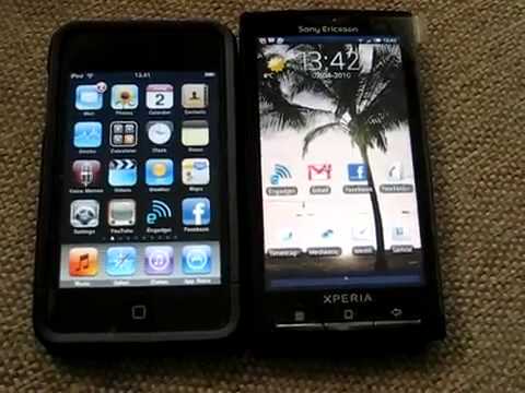 Sony Ericsson Xperia X10 Vs. Apple iphone 3GS - YouTube