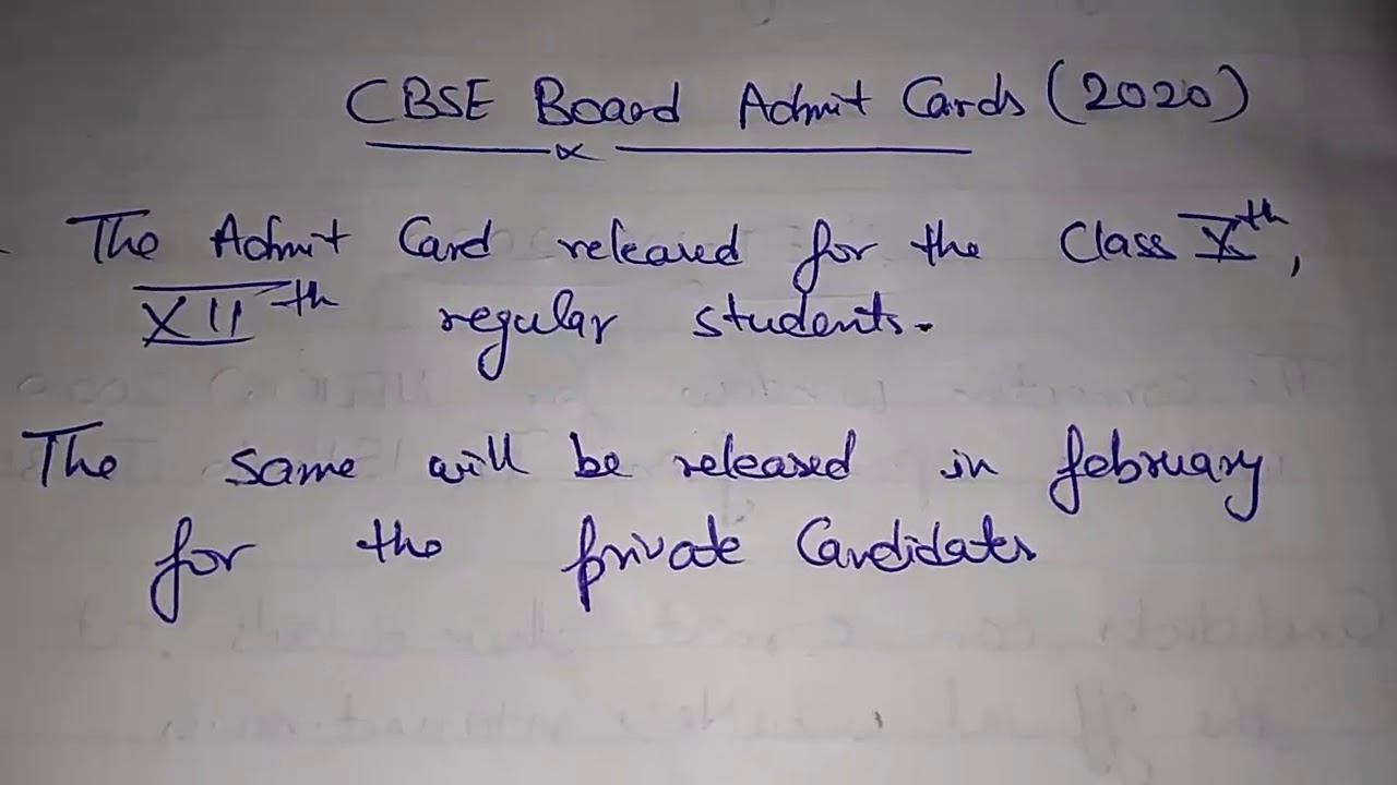 CBSE board admit card 2020 released regular candidates || cbse class 12 ...